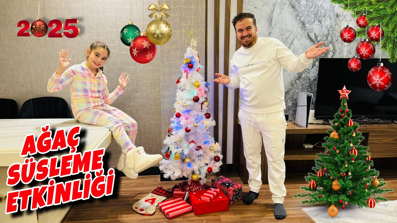 ELİF SİNEM YENİ YIL ETKİNLİĞİ !! BEYAZ AĞACIMIZI SÜSLEDİK !! - YouTube