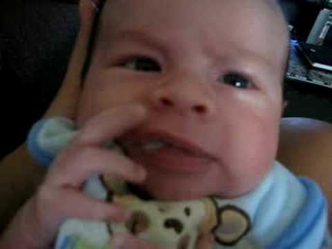4wks old ethan - poopy face - YouTube