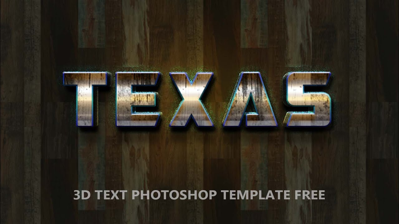 TEXAS 3D Text Photoshop Template Free Download | FREE PSD 209 ...