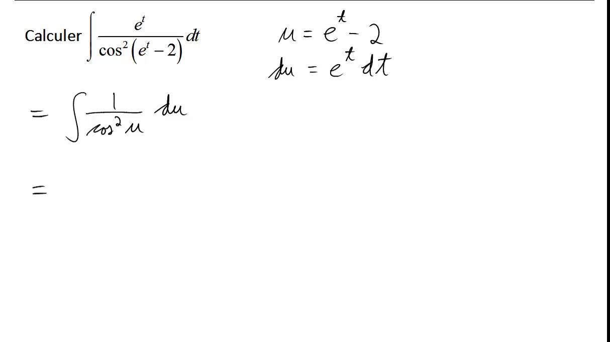 Intégration par changement de variable 4 - YouTube