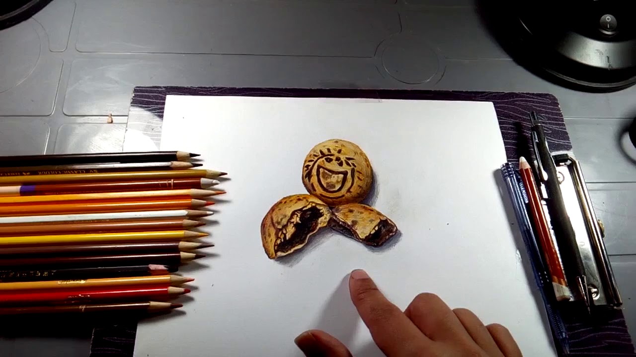 3D drawing of cookies on paper / 3D food - YouTube