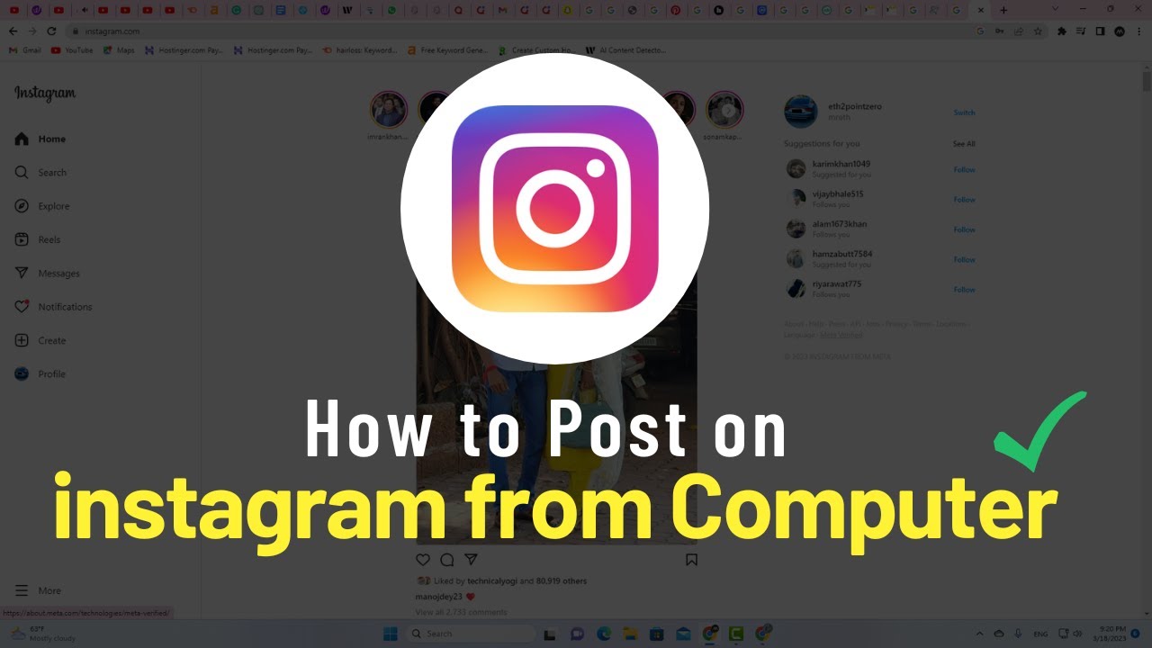 How to Post on instagram From Computer { Updated } - YouTube