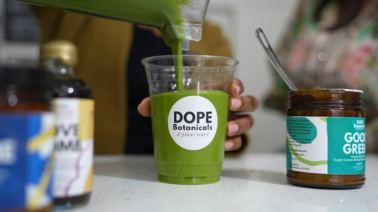 Green O'Colada smoothie recipe from Dope Botanicals Apothecary in ...