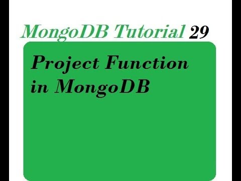 Project Function in MongoDB - YouTube
