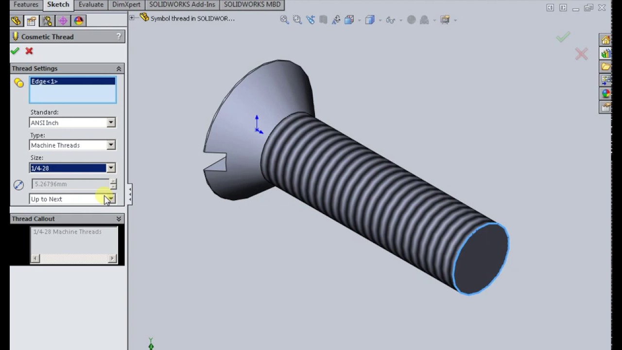 Symbol Thread In SOLIDWORKS YouTube Symbol Thread In SOLIDWORKS YouTube