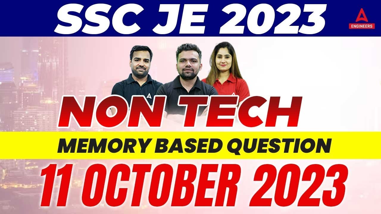 SSC JE Exam Analysis 2023 | Memory Based Questions | SSC JE Non Tech ...
