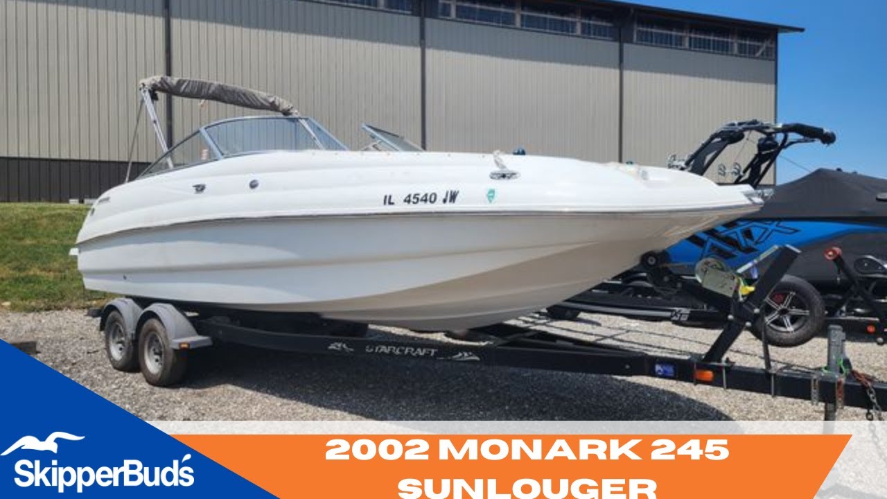 2002 Monark 245 Sunlounger Deck Boat Tour SkipperBud's - YouTube