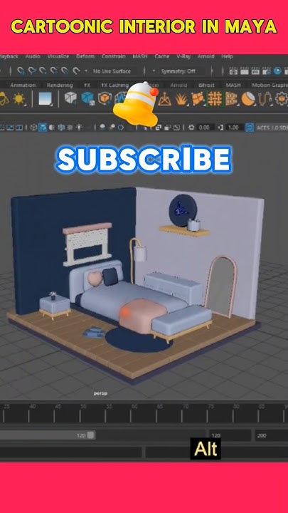 Maya beginner tutorial | cartoon house interior modeling in maya | #shorts #3d #maya - YouTube