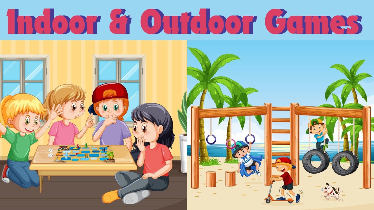 Indoor and Outdoor Games | Games | Vocabulary | English - YouTube