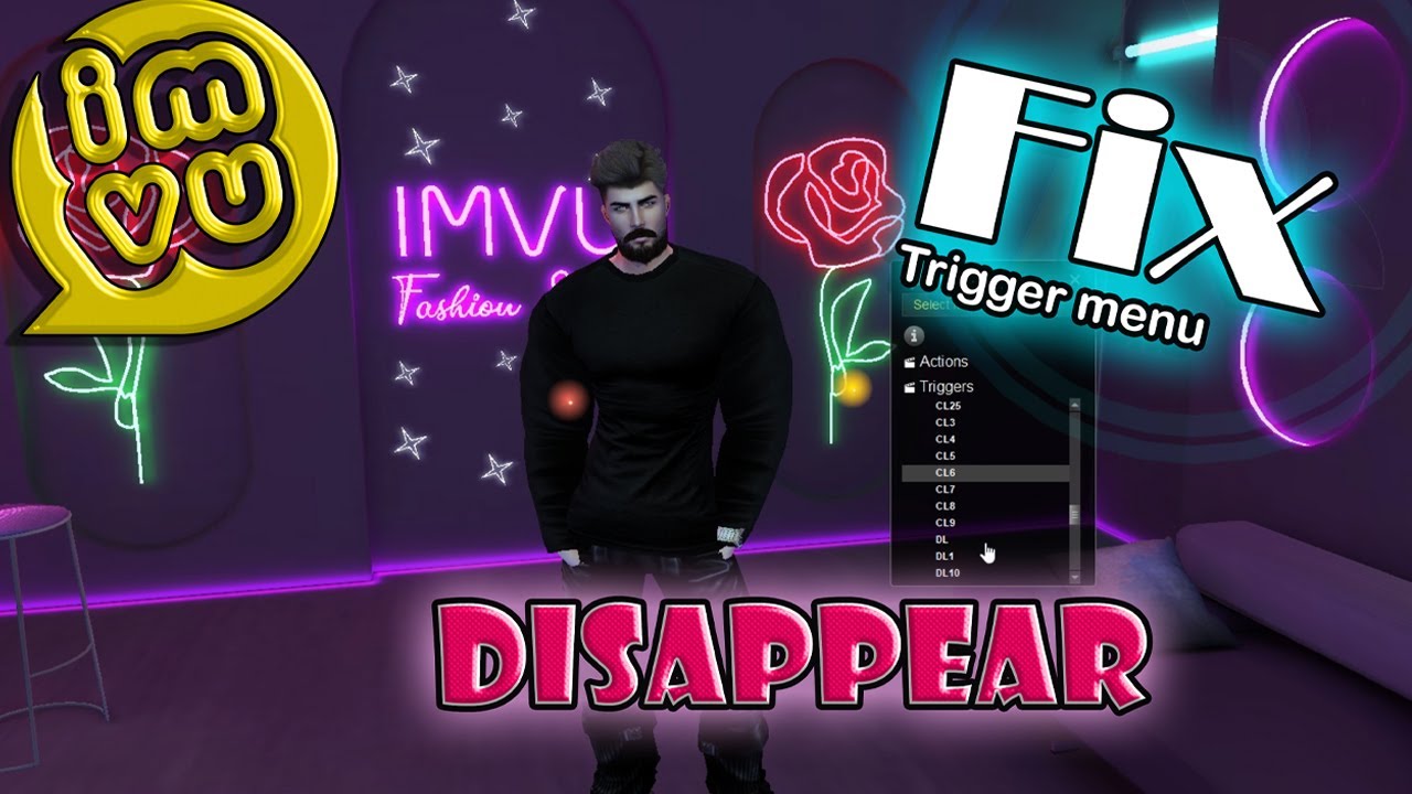 Fix imvu Trigger menu disappearing with every pose. - YouTube