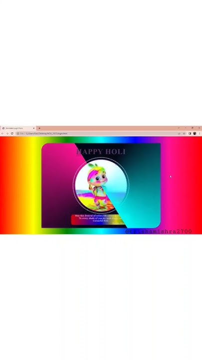 Happy - Holi - Messages using HTML & CSS | | 🤗 #holi2023 #viral #shorts #viralshorts # ...
