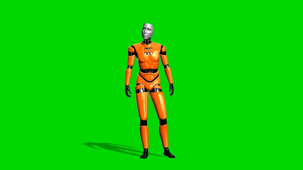 i robot looks around - 3d animation - green screen - free use - YouTube