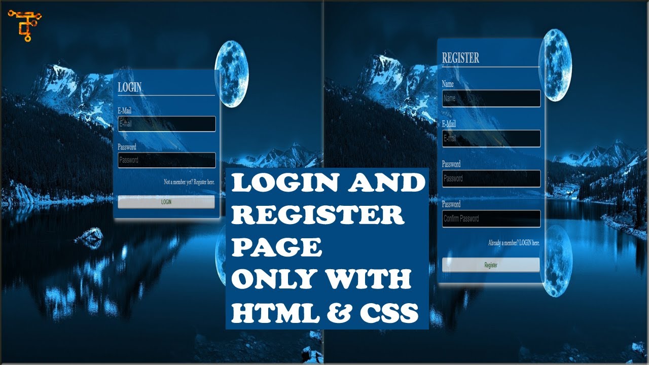 Login and Register page with HTML and CSS only | in 30 minutes ...