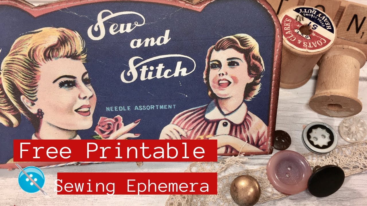 Making the Sewing Ephemera Notebook- A Free Printable Available - YouTube
