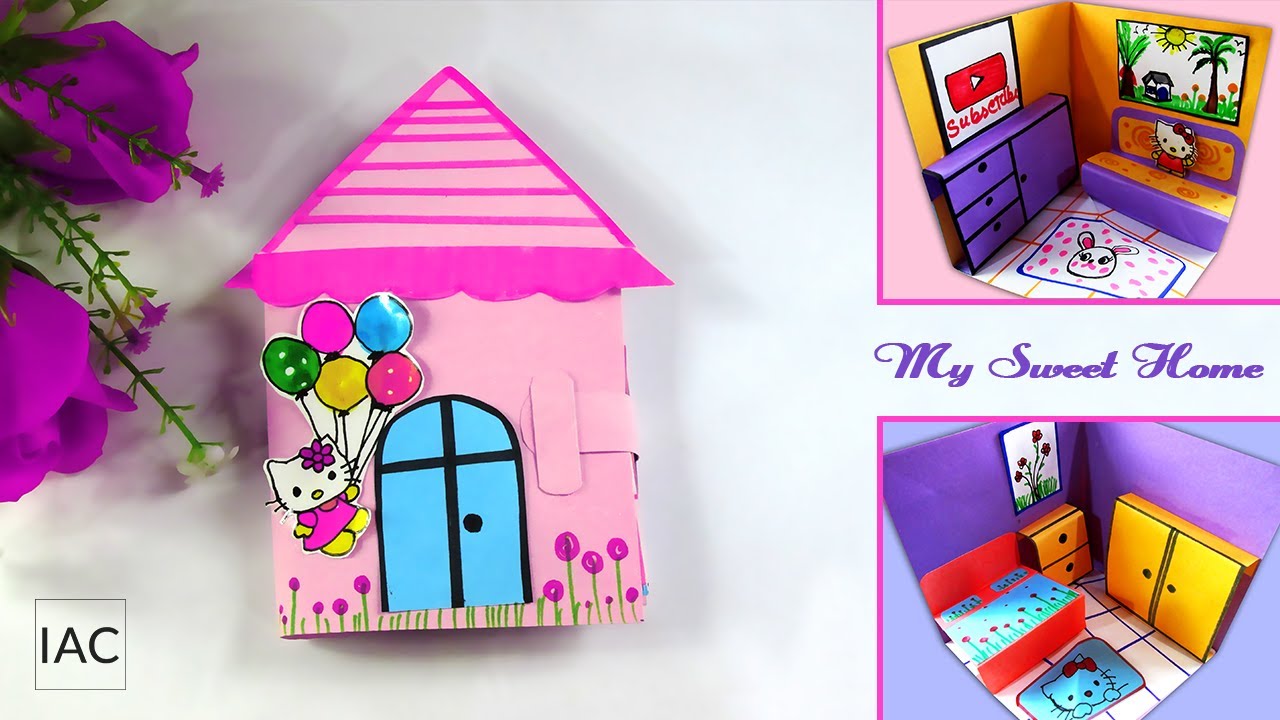 How to make a Beautiful Paper Dream House | Paper House Model | Sweet ...