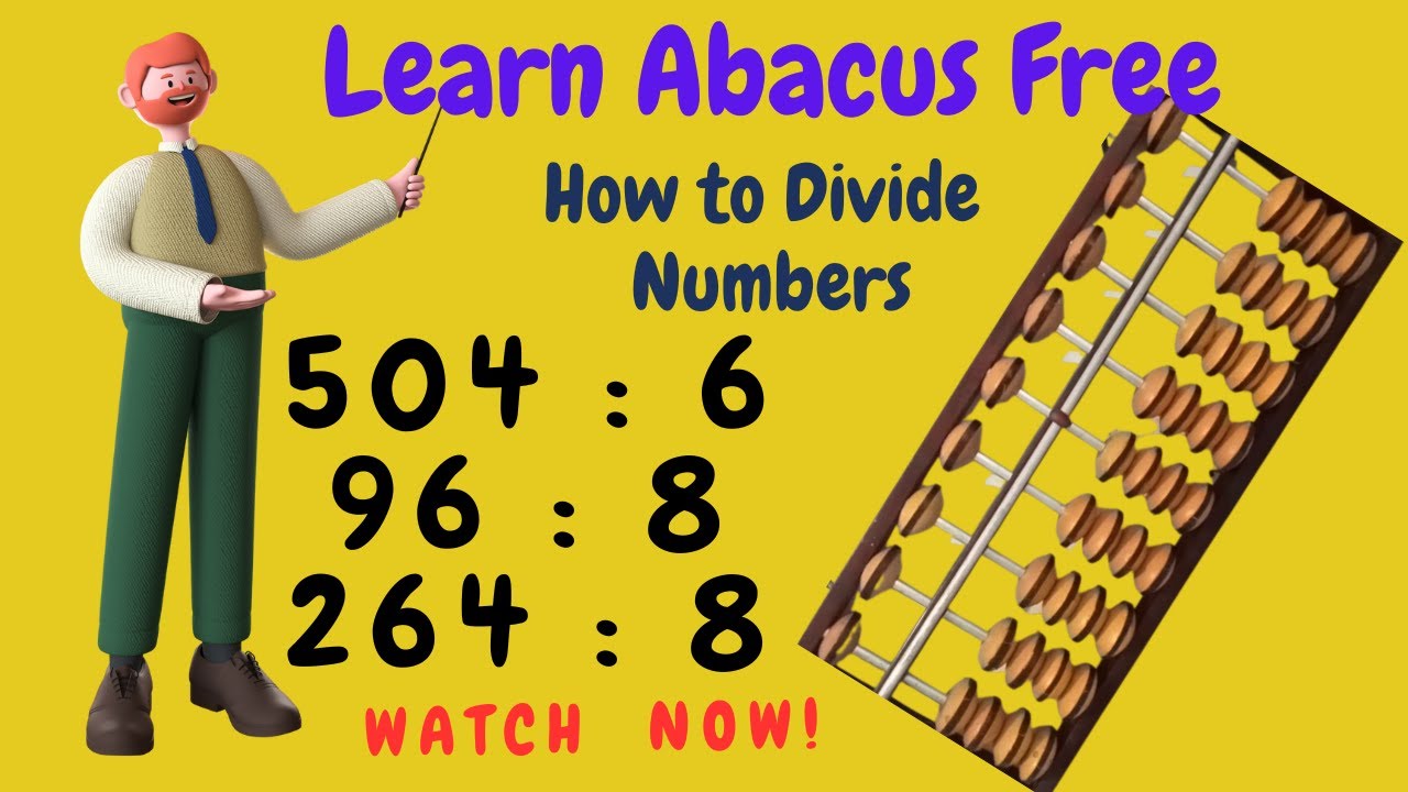 88. How to do an abacus division of 3 digits divided by 1 digit or 2 ...