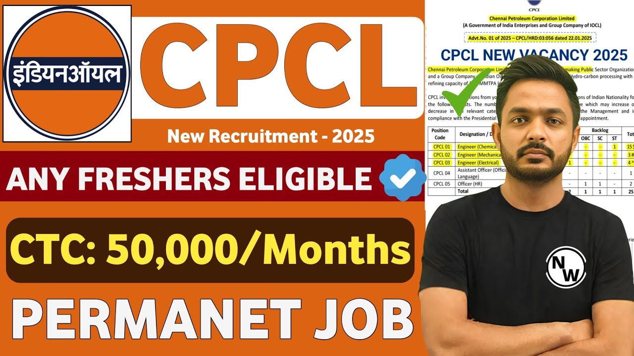 IOCL (CPCL) New Vacancy OUT 2025 | Freshers| CPCL Notification 2025 | PSU Jobs | Sarkari Naukri ...