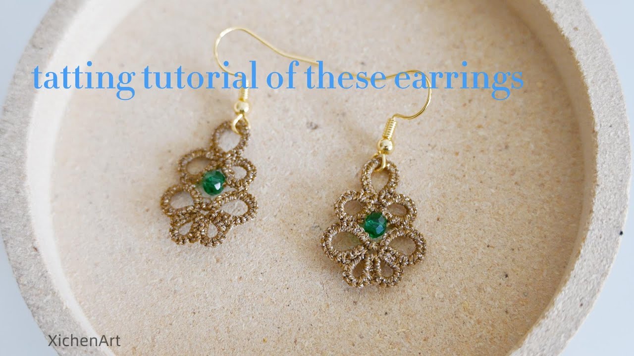 tatting tutorial for earring - YouTube