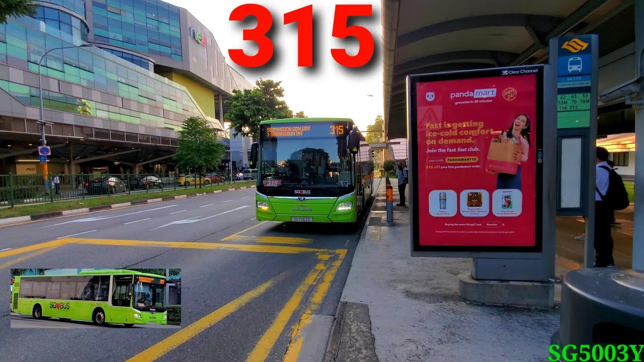 SBST Bus Services 315 [MAN NL323F A22 E6][Full Trip Loop] - YouTube