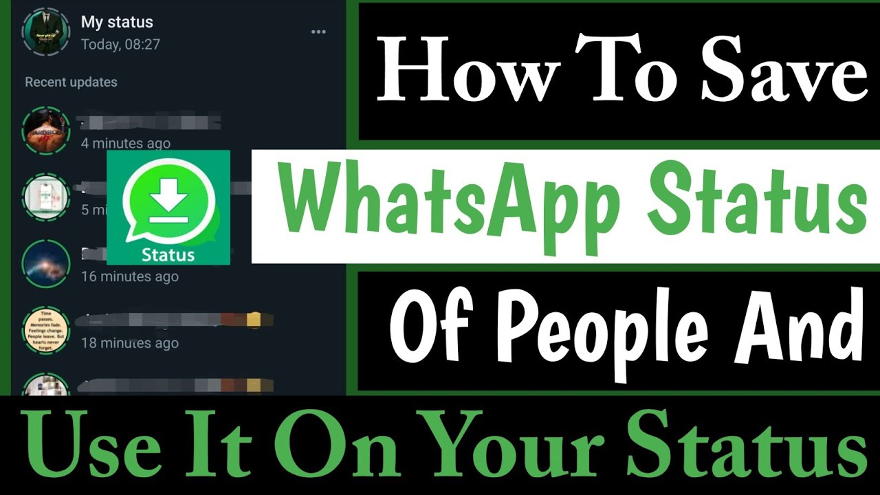 How To Save People's Whatsapp Status In Phone Gallery - YouTube