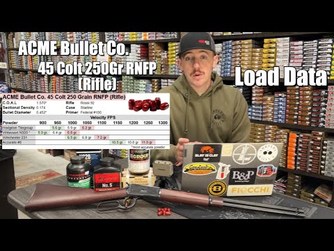 ACME Bullet Co. .45 Colt 250gr Load Data – Velocity & Powder Charge Breakdown - YouTube