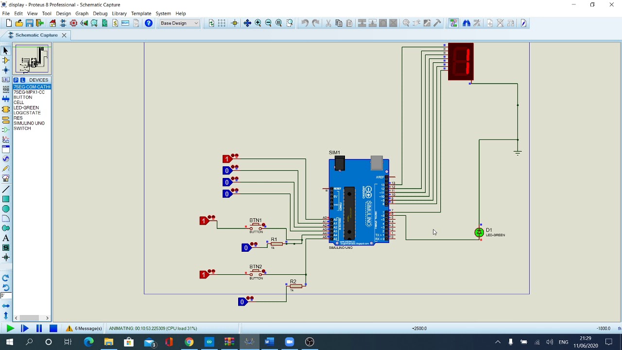 display 7 segmentos con codigo - YouTube
