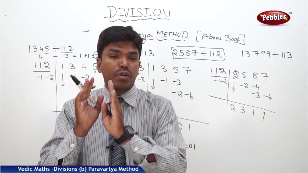 Divisions in vedic maths | Paravarthya Method |Speed Maths | Vedic ...
