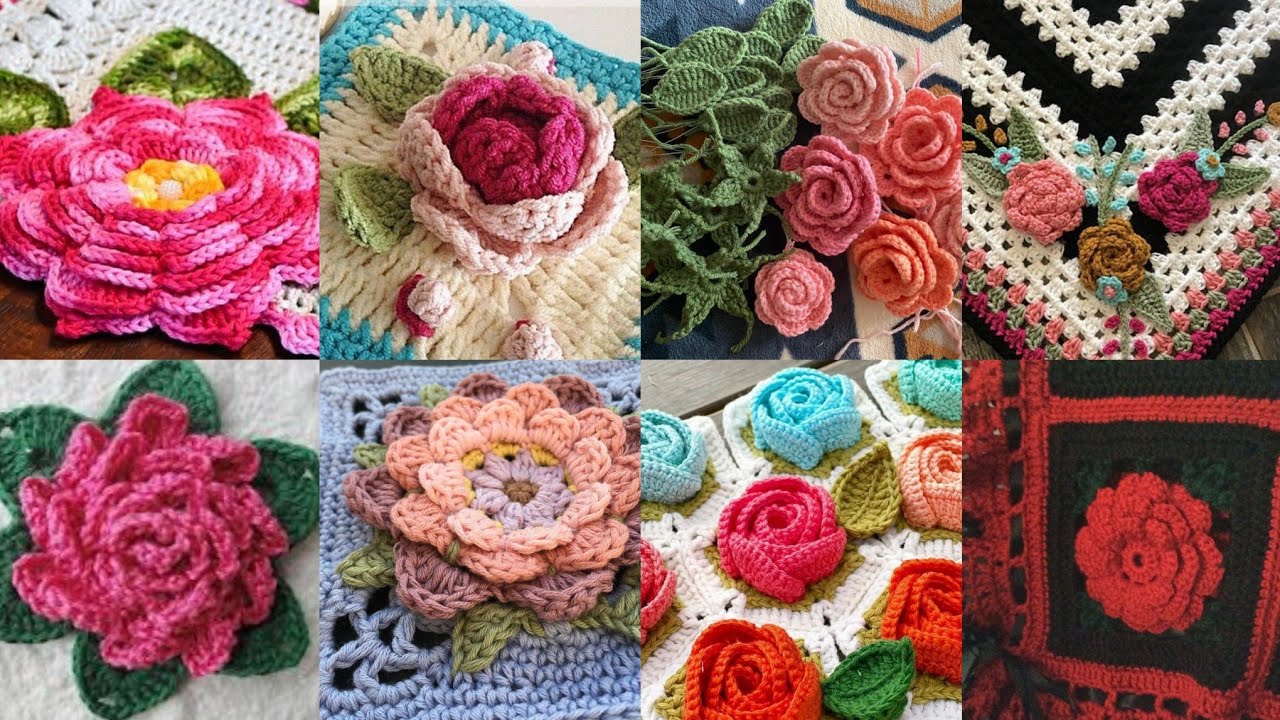The Most attractive elegant crochet hand knitted flowers pattern and ...