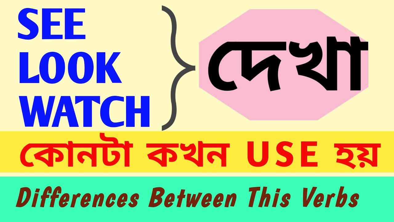 Uses Of See, Look And Watch, Difference Between The Verbs See, Look ...