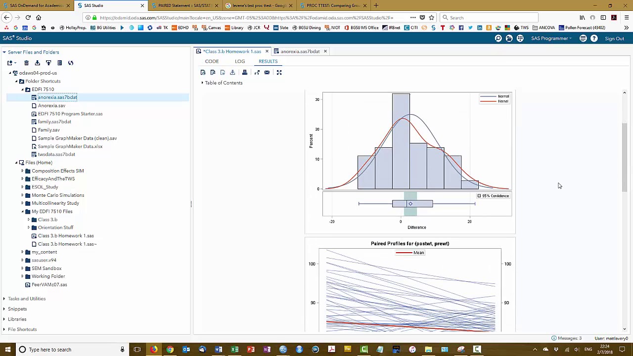 3 b Exercise 1 Paired Samples t Test SAS - YouTube