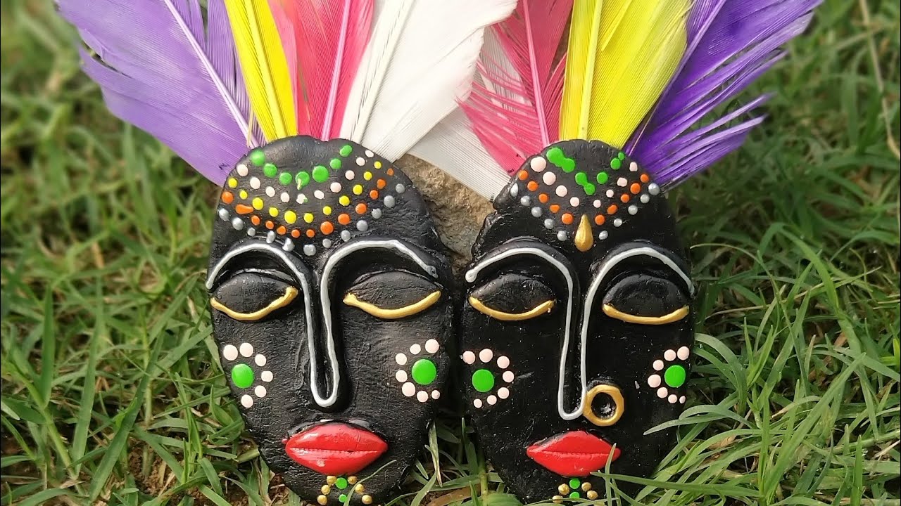 DIY Tribal mask / Couple tribal faces / mould and paint / fridge ...