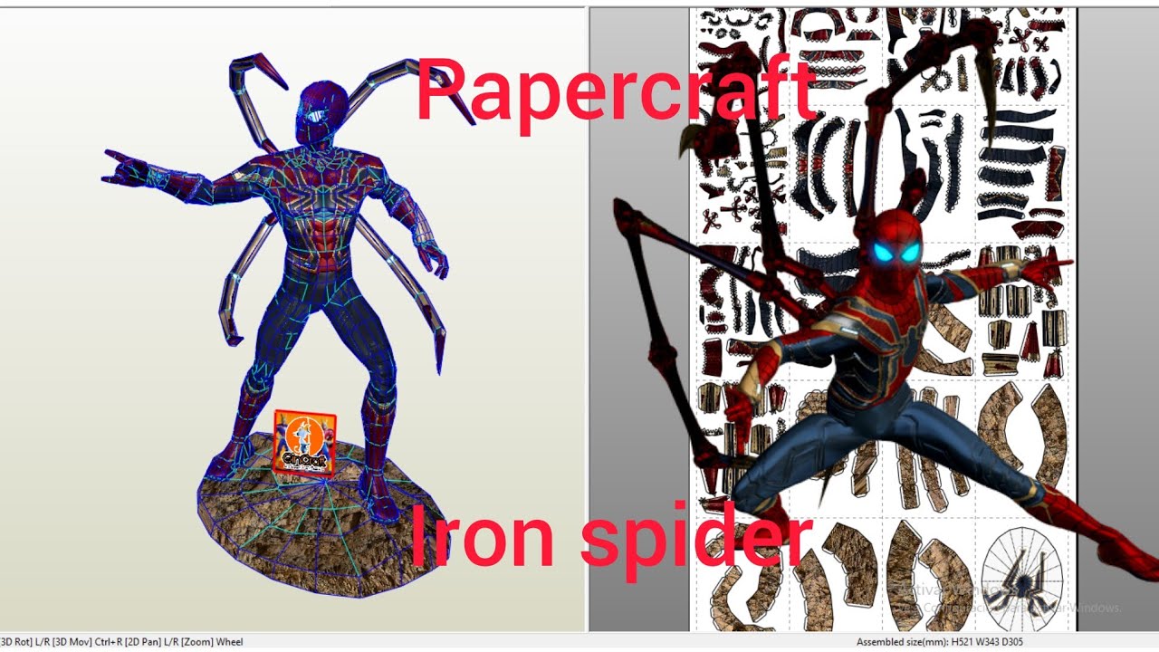 Papercraft iron spider ...(Papercraft Marvel) - YouTube