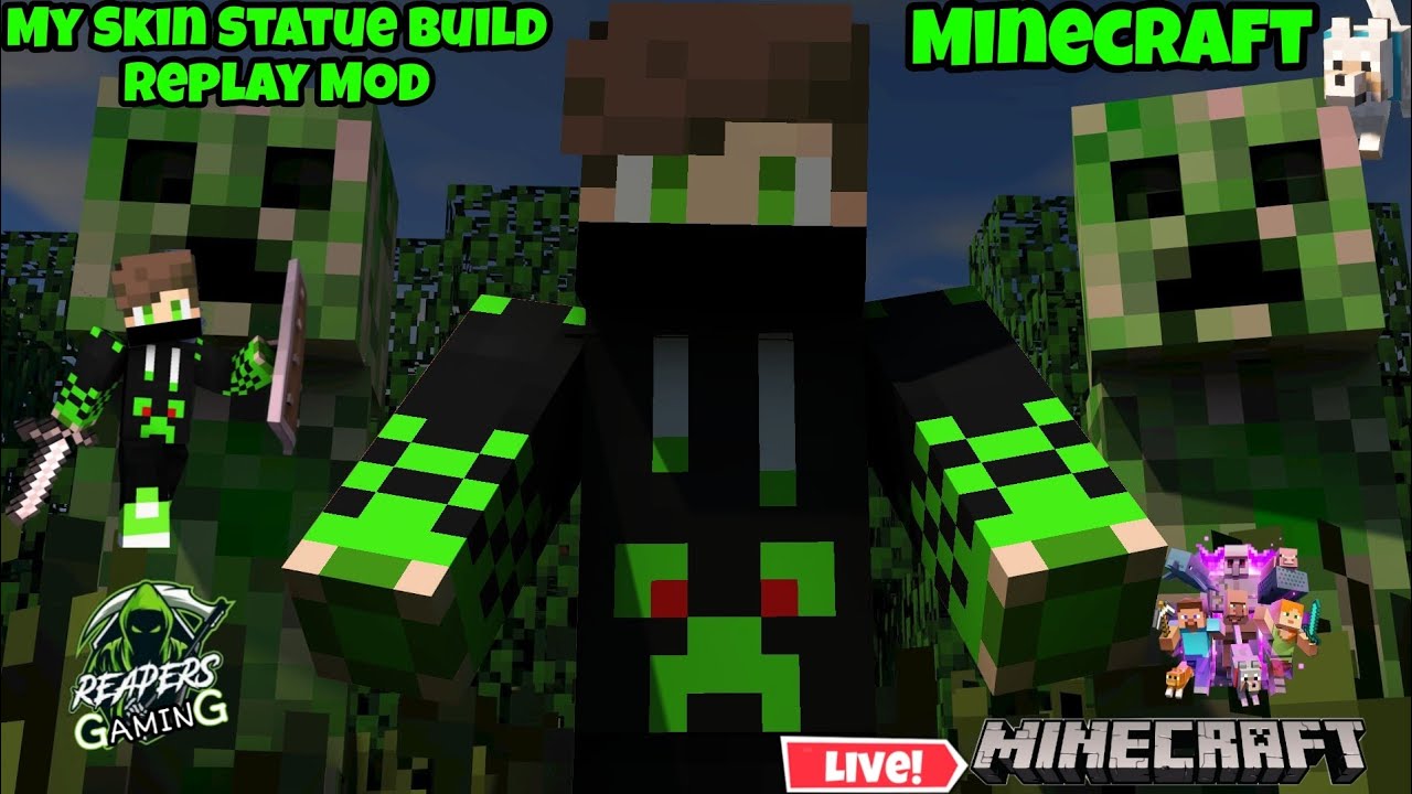 Minecraft My Skin Statue Build Replay Mod|| My 1 Video||Gaming Reapers ...
