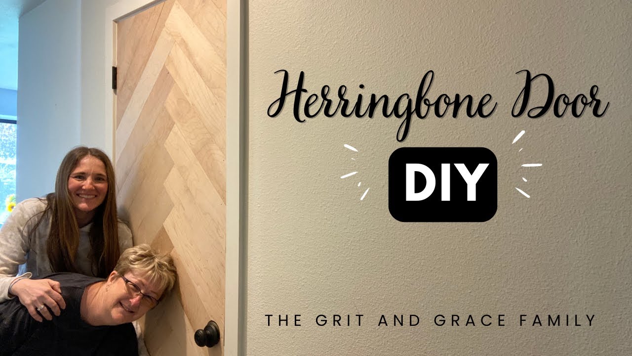 DIY Herringbone Door | Convert Any Old Door Into Herringbone Pattern!! - YouTube