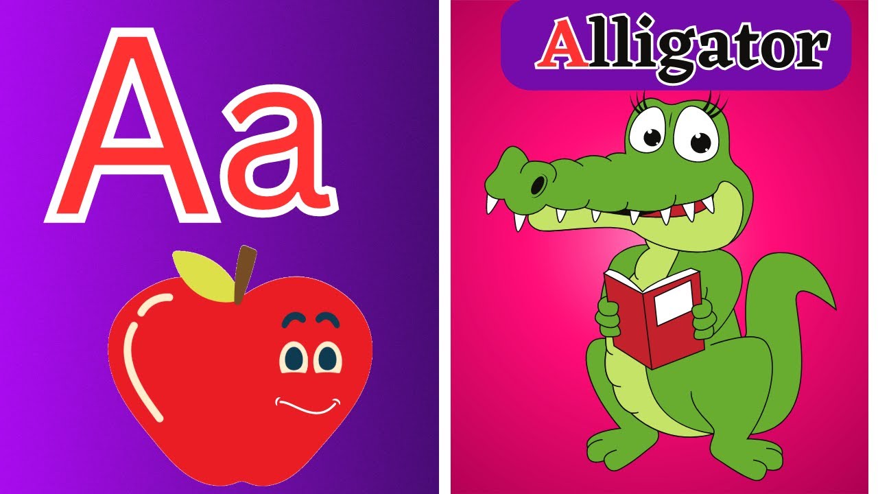 a for apple b for ball a for alligator phonics abc sounds nursery learn ...