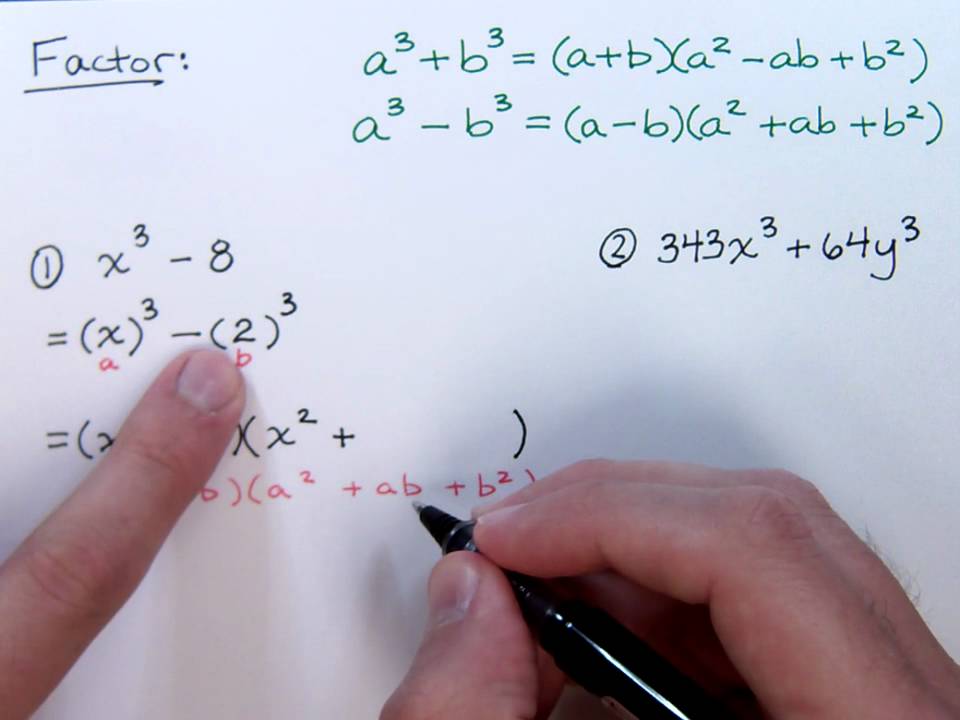 Factoring Sum Difference Of Cubes YouTube