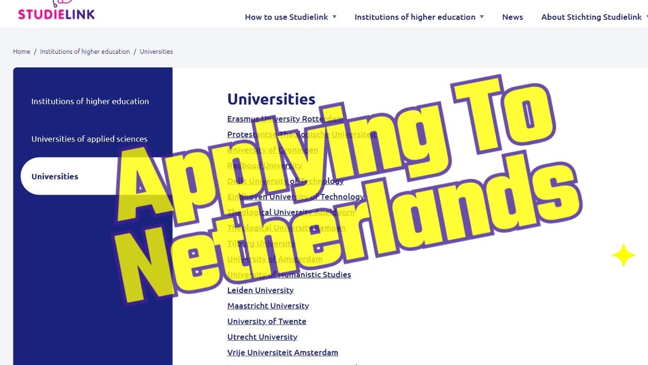 CareerZ on using Studielink to apply to Universities in Netherlands ...