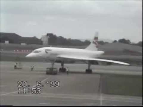 British Airways Concorde G BOAF at Manchester 20th June 1999 - YouTube