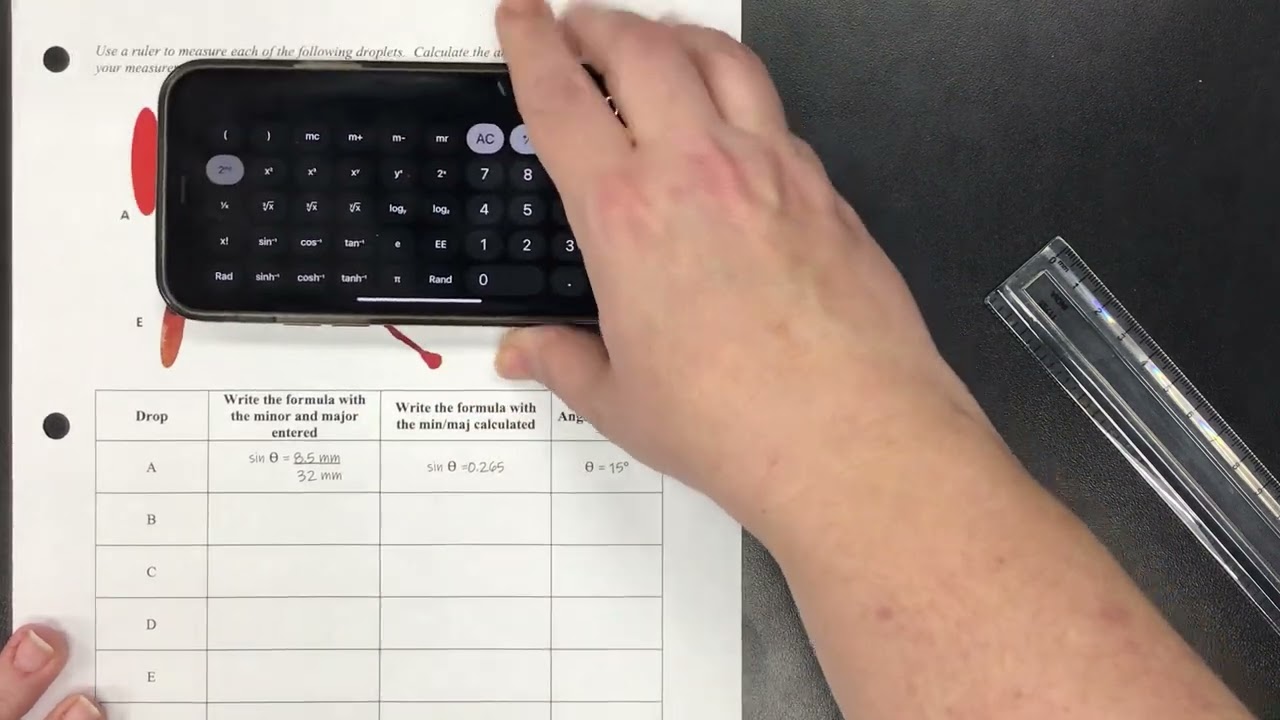 Calculating blood spatter angle of impact - YouTube