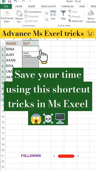 Advanced MS EXCEL tricks 😱🖥️ Save your time using this shortcut tricks.... #excel # ...