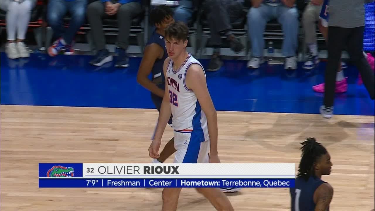 7'9" Oliver Rioux checks into a game for the FIRST TIME & makes history ...