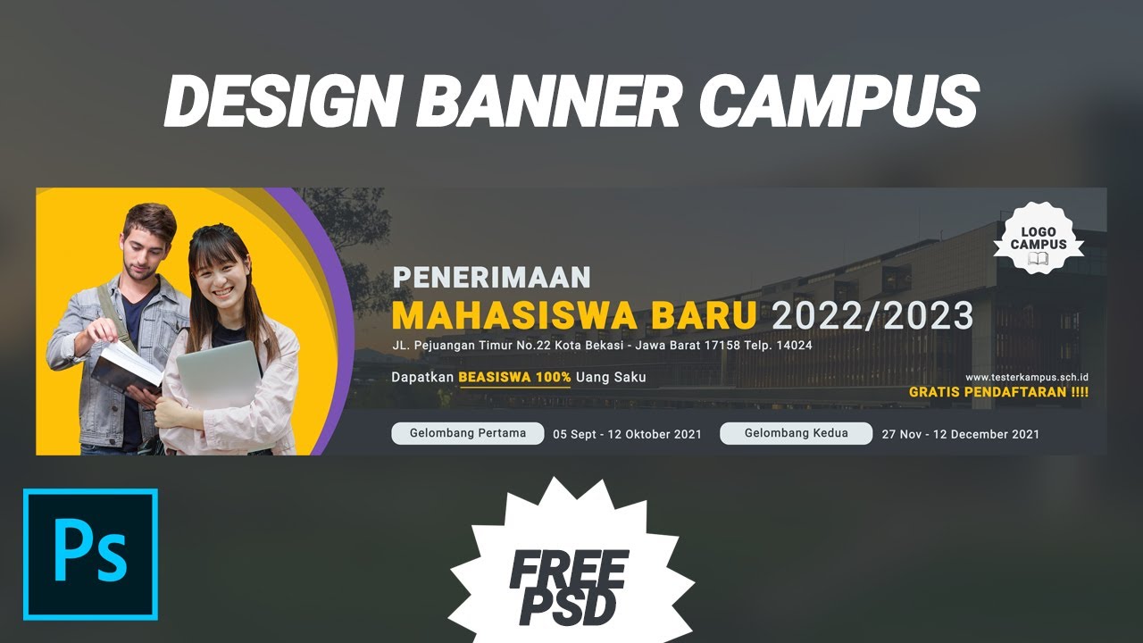 How to Make a Campus Banner Design in Photoshop CC 2021 - YouTube