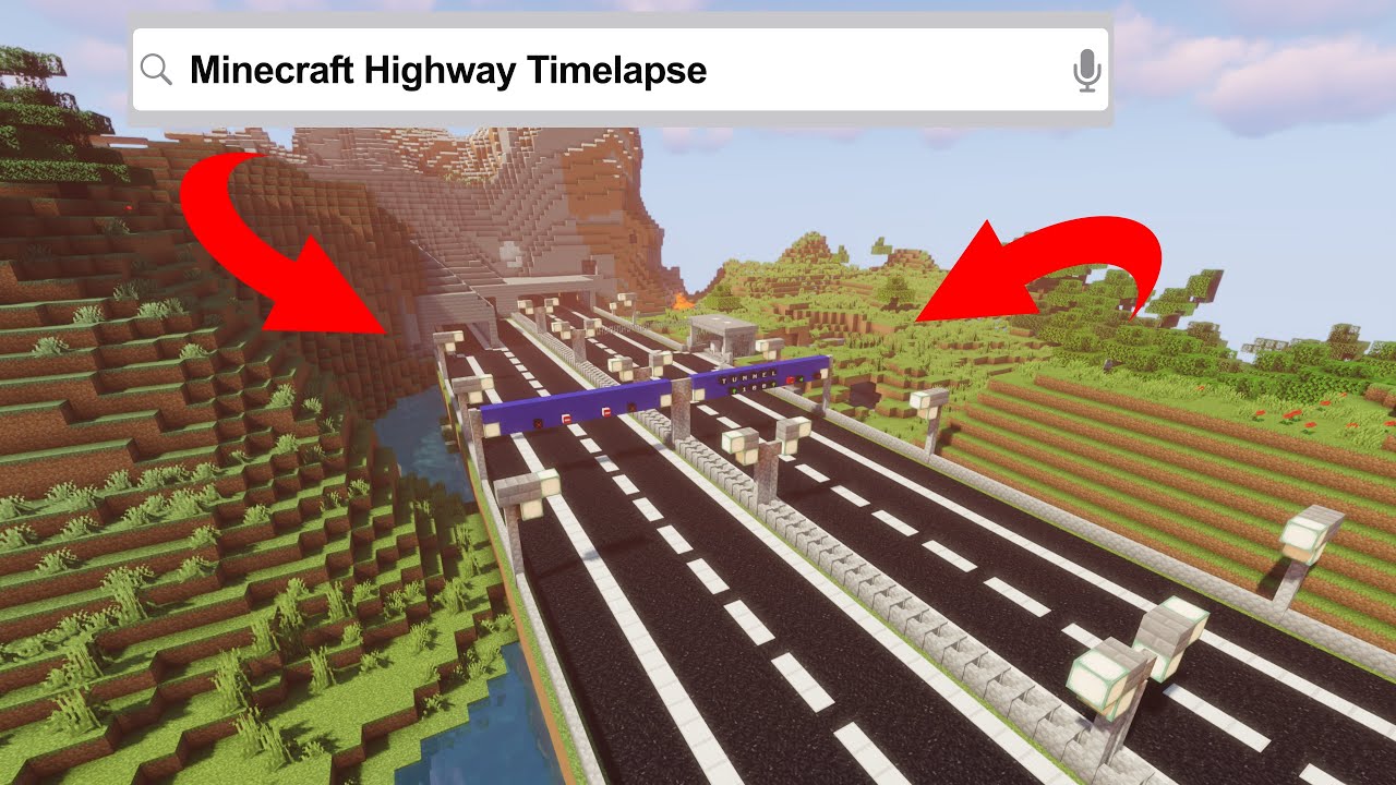 Minecraft Highway Timelapse Replay - YouTube