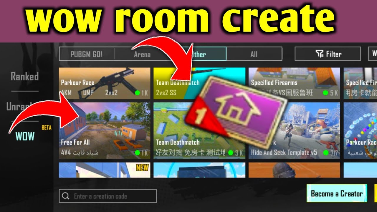 How to create wow room in pubg l wow room Kaise banaya bgmi pubg me ll ...
