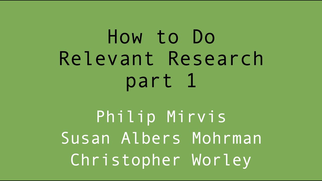 How to Do Relevant Research -- Part 1 - YouTube