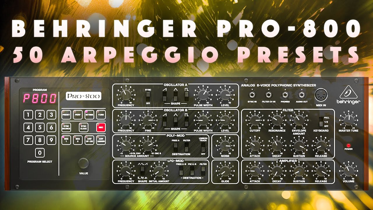 Behringer Pro-800: 50 Arp Presets. Sound Demo. No Talking - YouTube