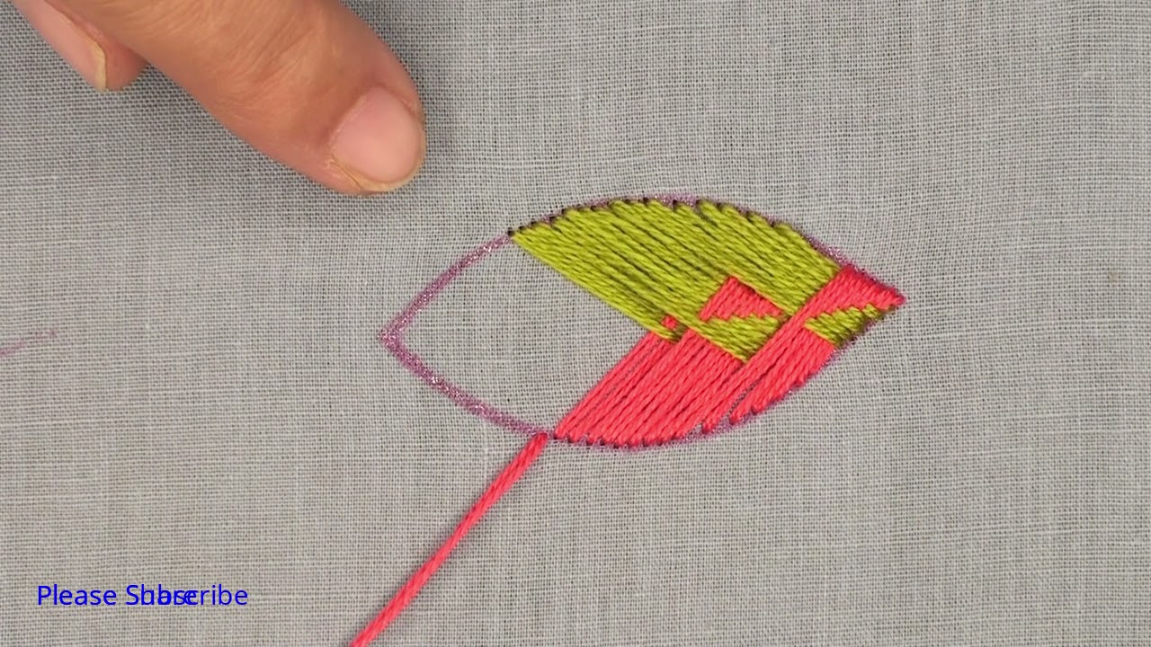 Hand Embroidery New Leaf Design, Beautiful Leaf Design Embroidery ...