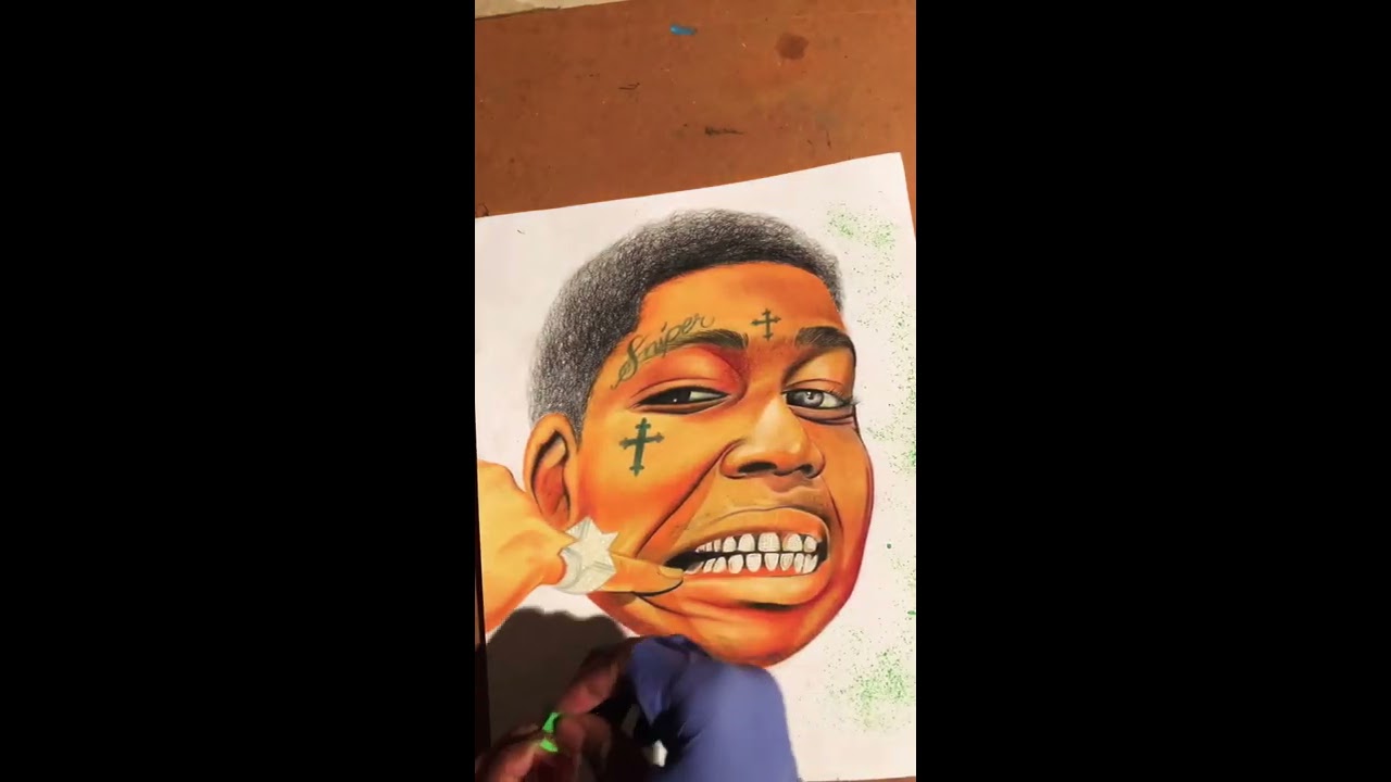 Kodak black drawing and soft pastel background (glee) orange - YouTube
