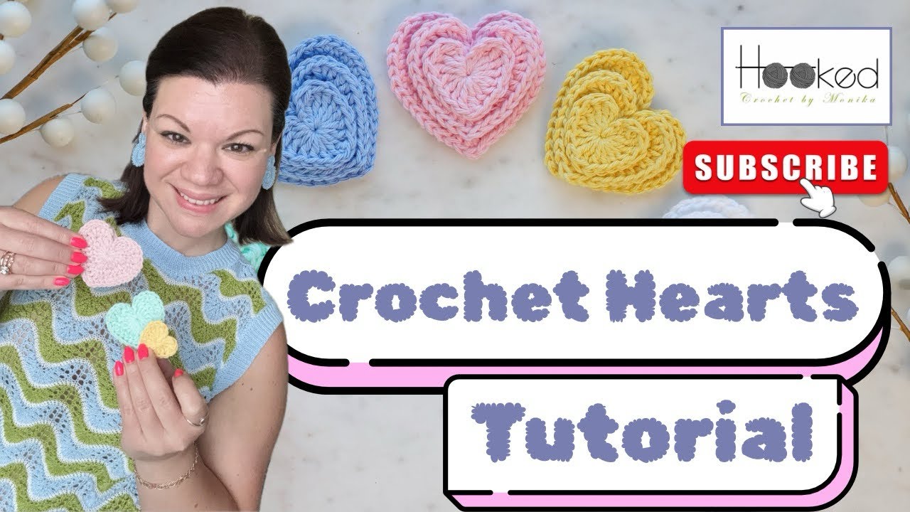 Crochet Heart TUTORIAL with @Hooked-CrochetbyMonika - YouTube