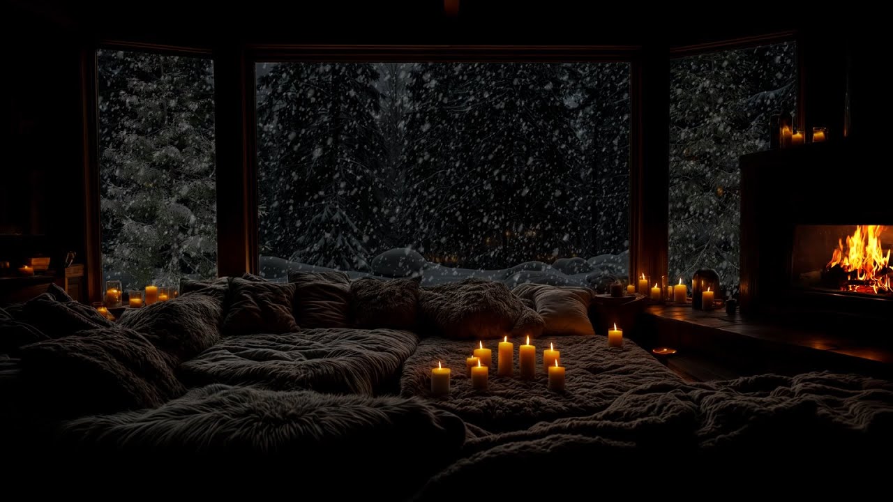 Winter Bliss ️ The Contrast of Snowy Chill and Fireplace Comfort ...